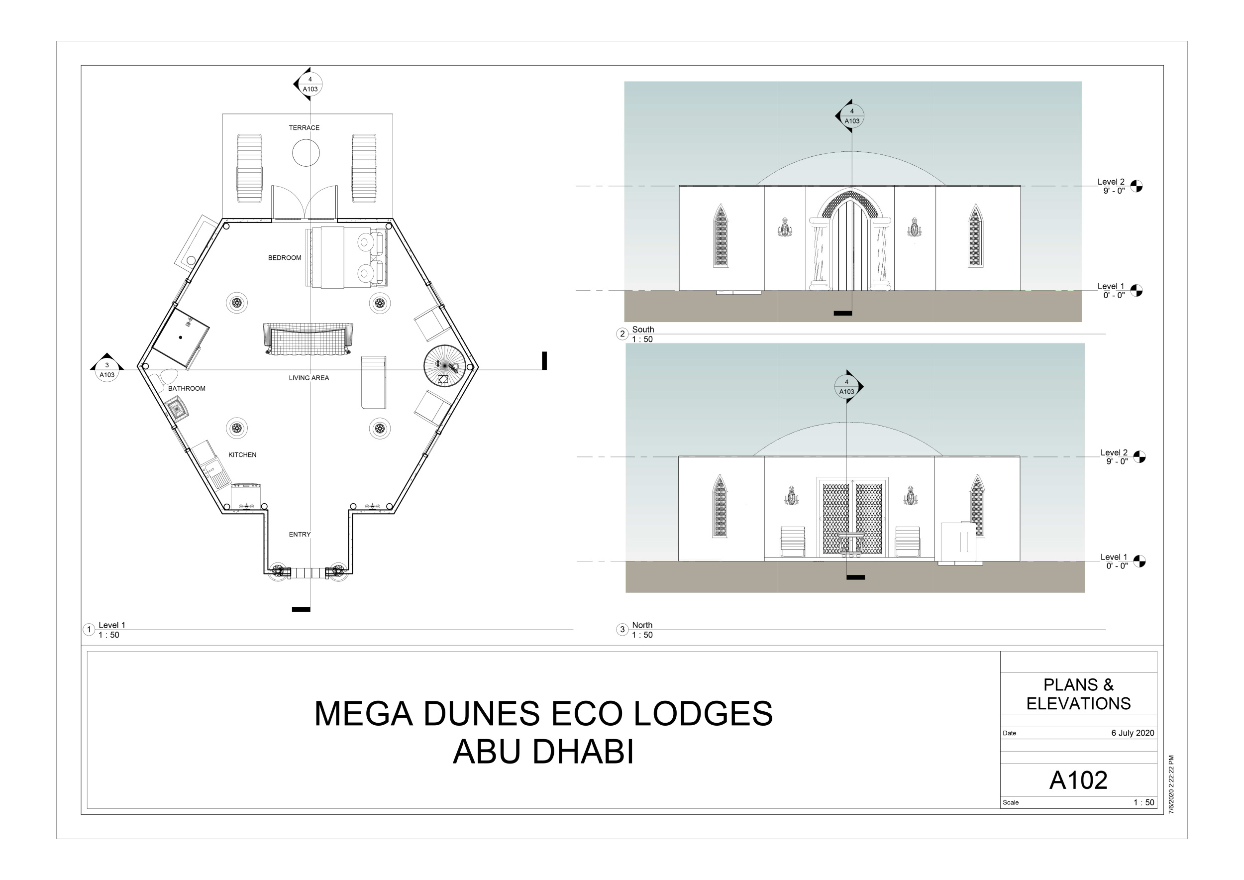 Architecture project // High Thermal Mass Design Featuring Tilt-up Concrete Walls in a Desert Lodge