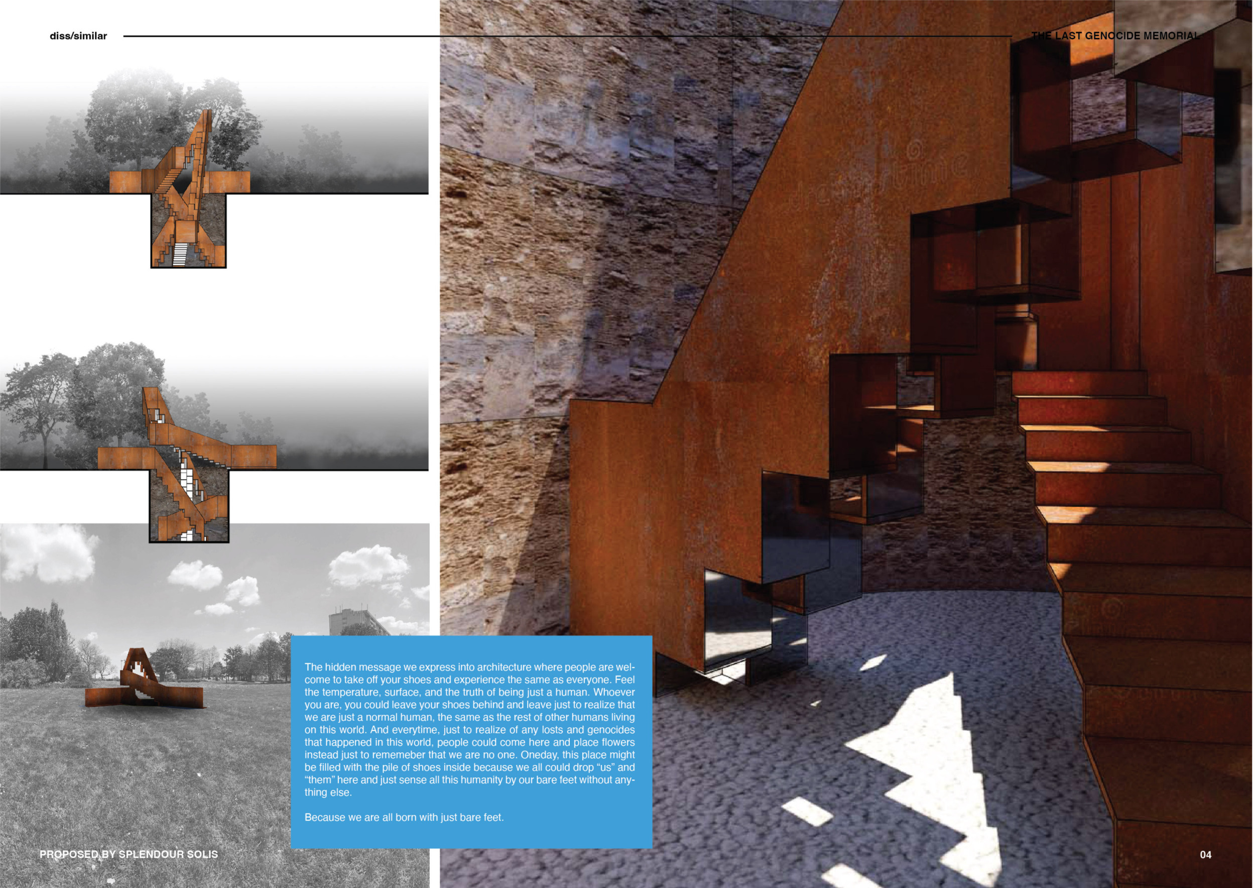 Architecture project // Corten Steel Fragmentation Enhancing Reflective ...